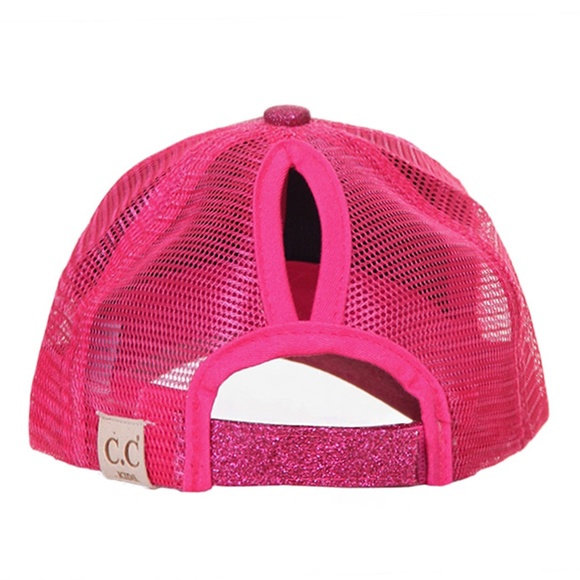 C.C | Accessories | Cc Children Glitter Ponytail Mesh Baseball Cap ...